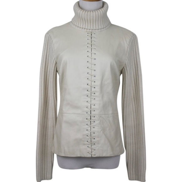 Vakko | Sweaters | Elements By Vakko Genuine Leather Turtleneck Sweater ...